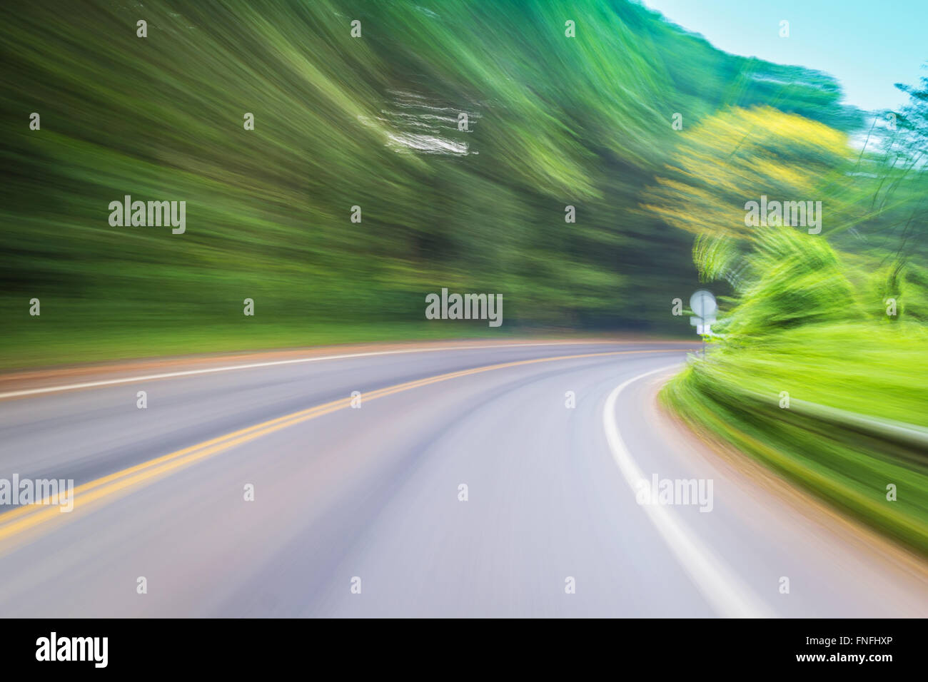 Motion blur of curve lane, Shoot from in side moving car, Use for as ...
