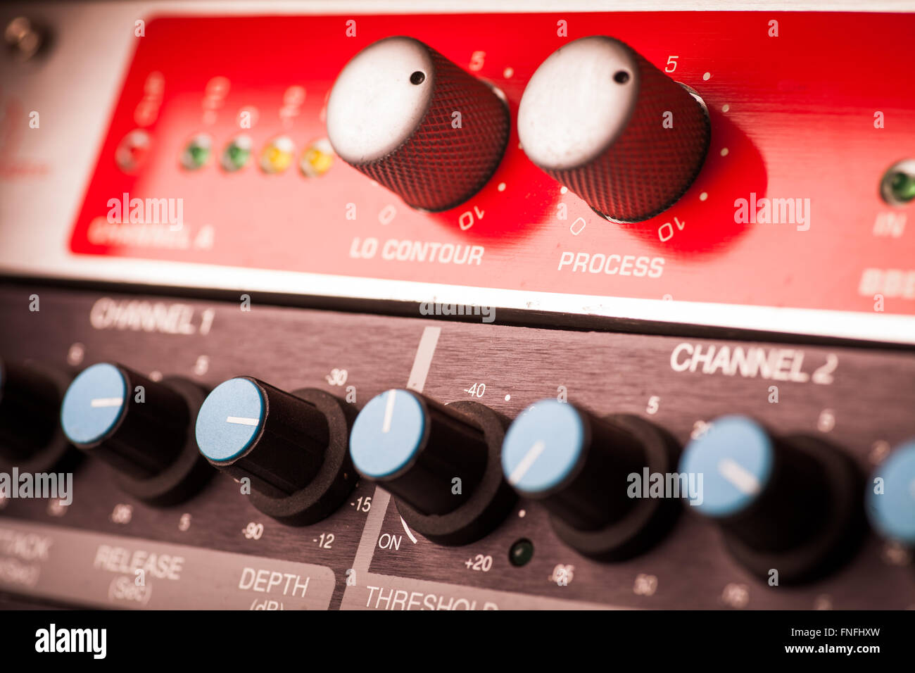 Color image of many buttons in a sound recording studio Stock Photo - Alamy