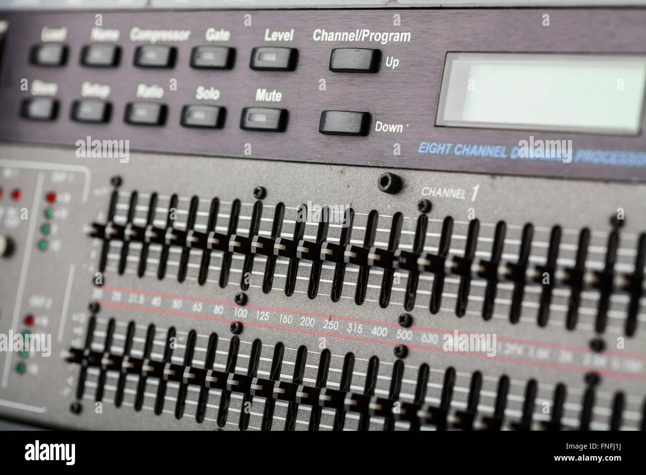 Color image of many buttons in a sound recording studio Stock Photo - Alamy