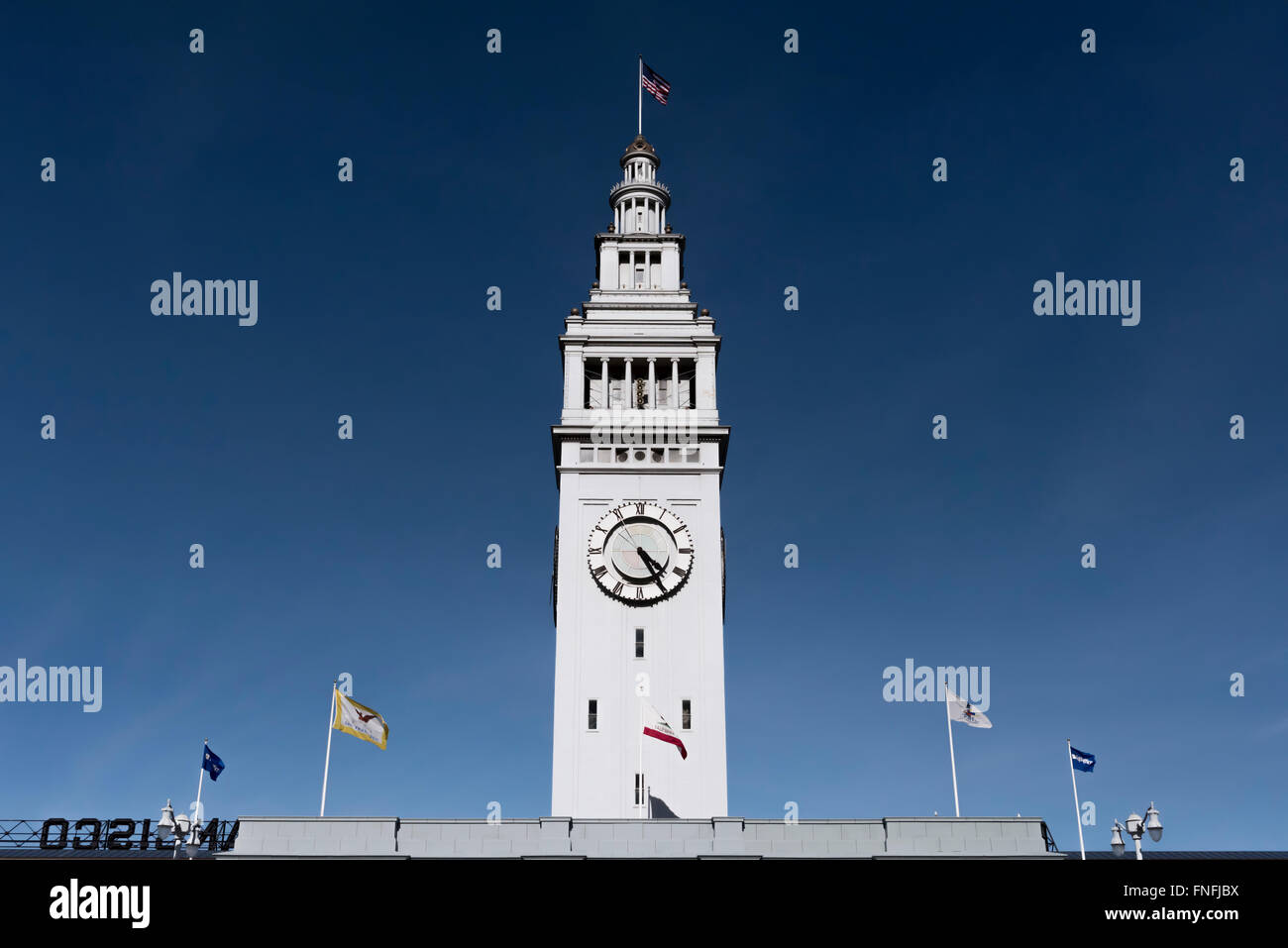 The Clock Tower of the Ferry Terminal building in Downtown San ...