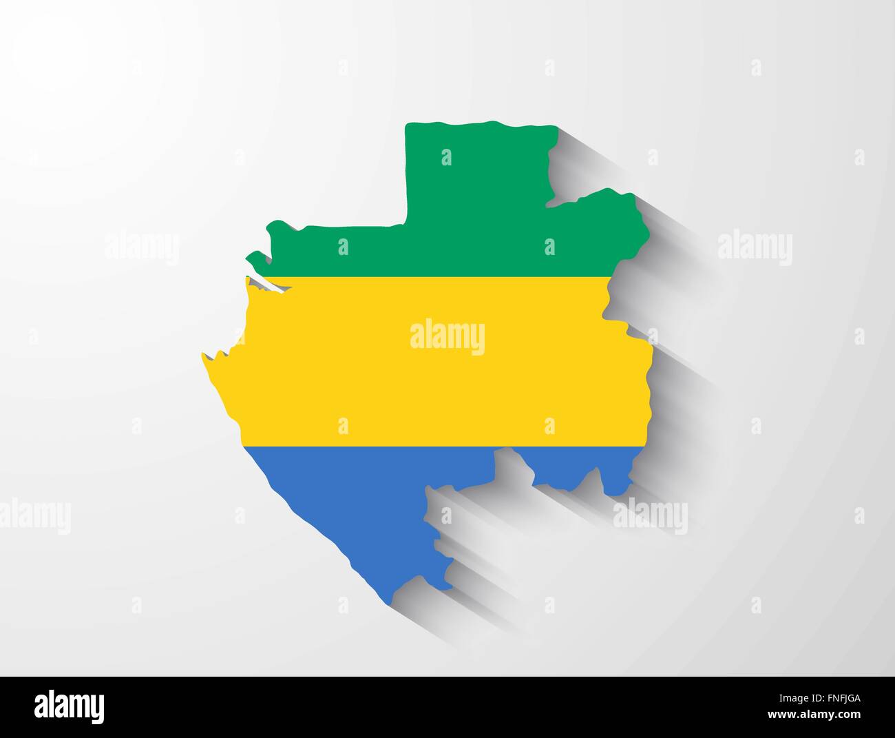Gabon country map with flag and shadow effect Stock Vector Image & Art ...
