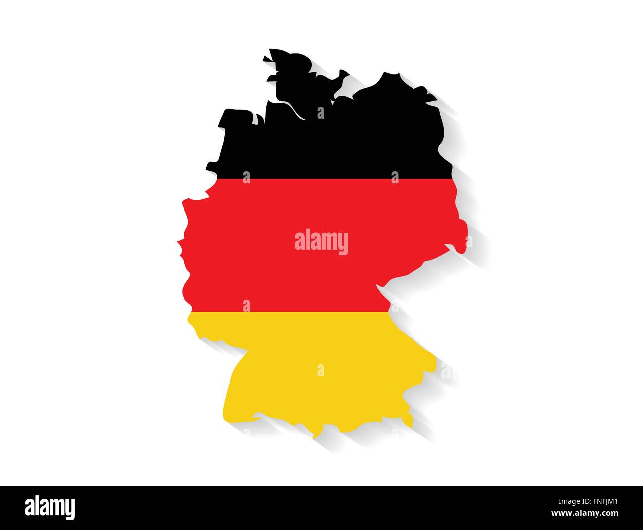 Germany country map with flag and shadow effect Stock Vector Image ...