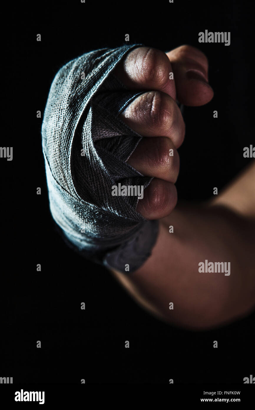 Close-up hand of muscular man with bandage Stock Photo - Alamy