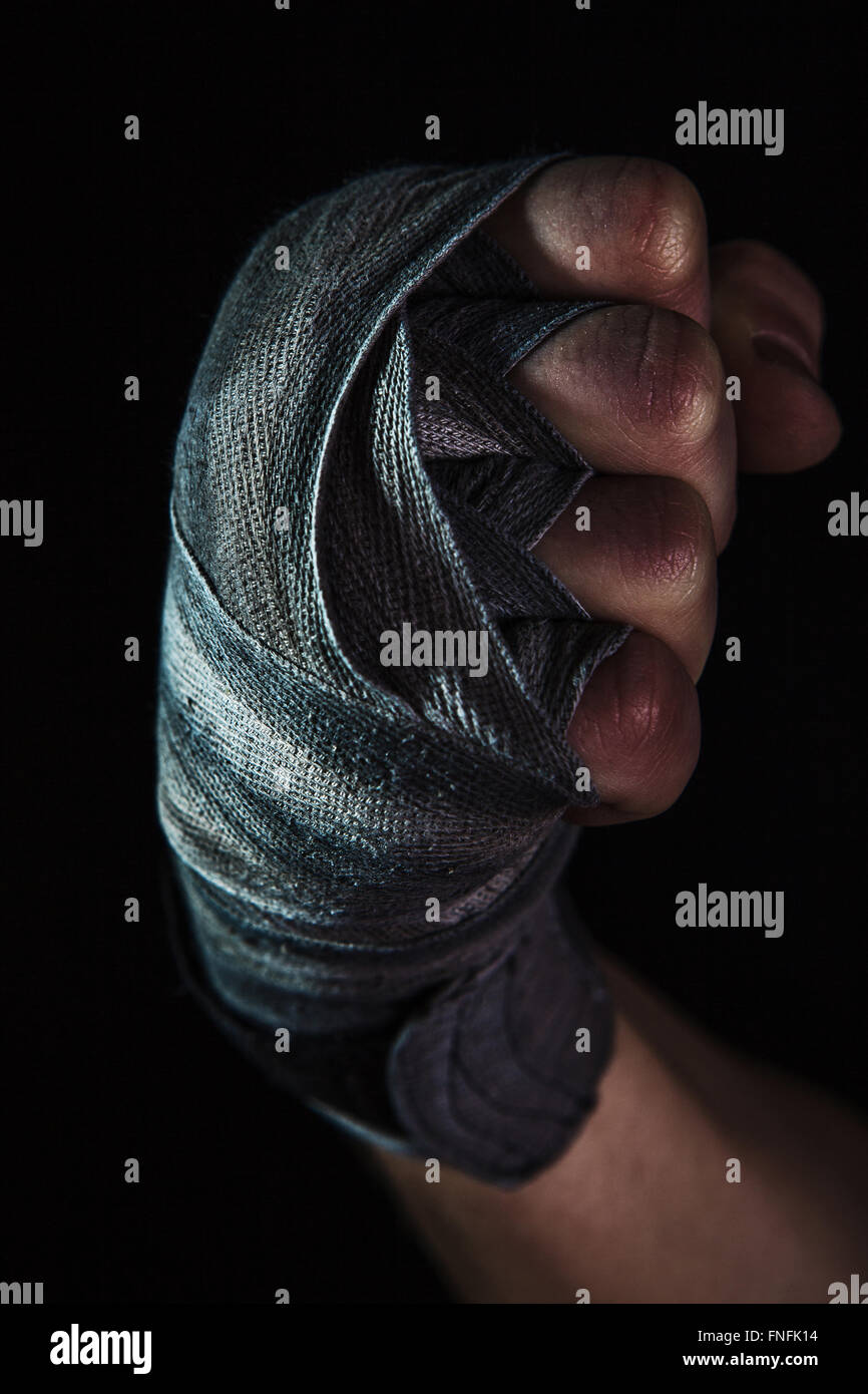 Close-up hand of muscular man with bandage Stock Photo - Alamy