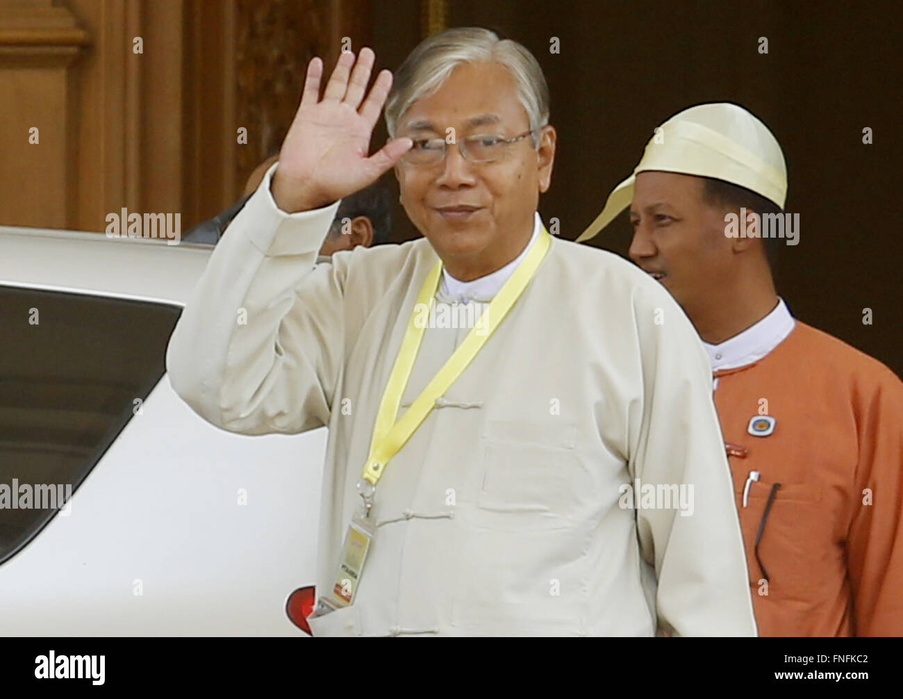 Nay Pyi Taw, Myanmar. 15th Mar, 2016. Newly elected president of ...