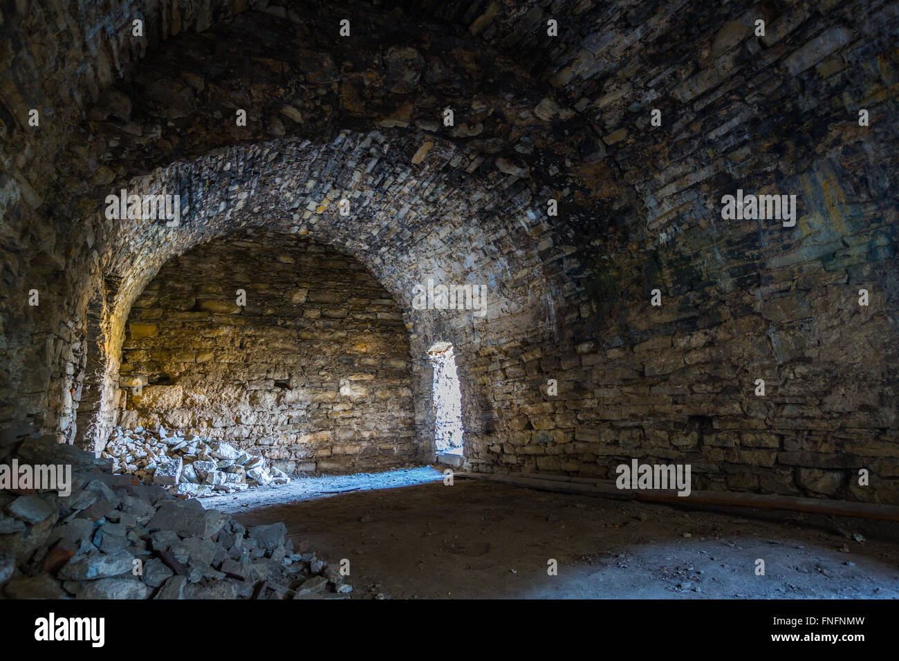 Dungeon of a medieval castle in the west of Ukraine Stock Photo - Alamy
