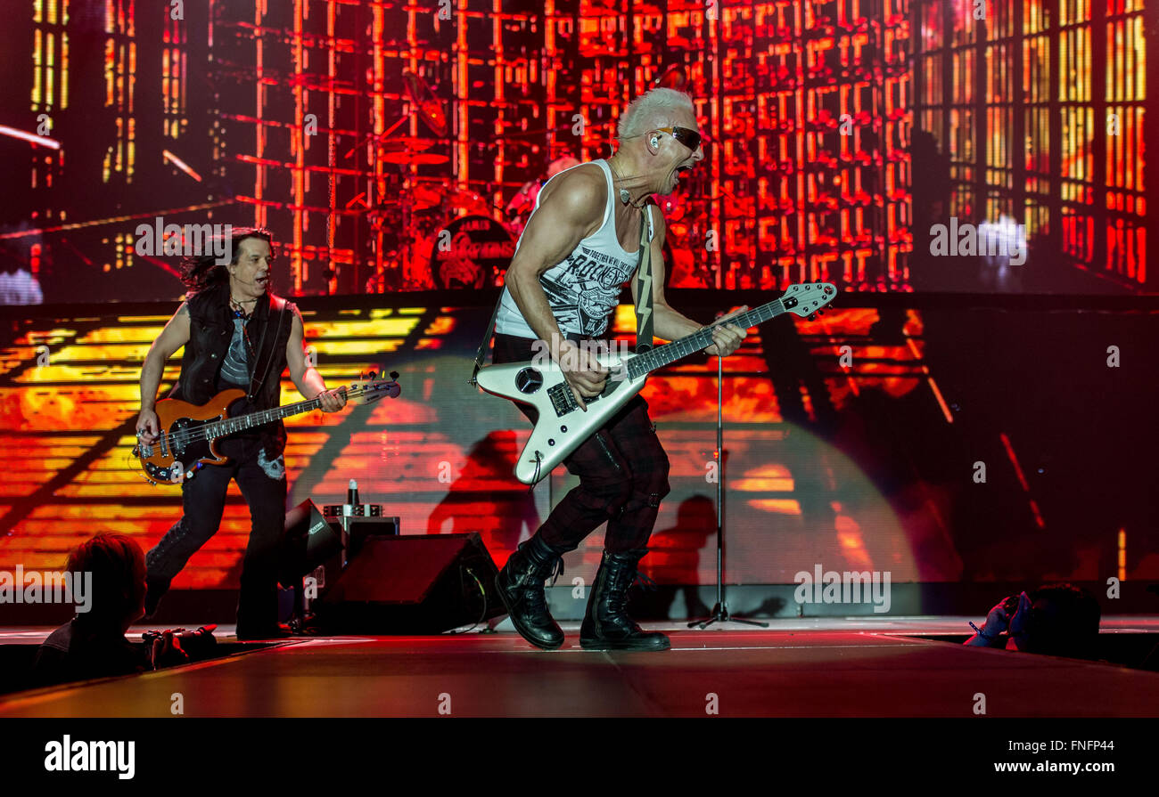 Stuttgart, Germany. 14th Mar, 2016. The rock band Scorpions with ...