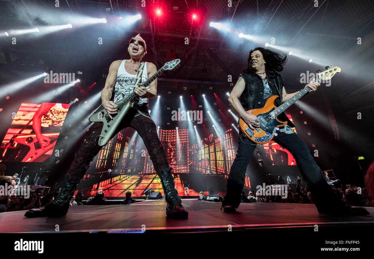 Stuttgart, Germany. 14th Mar, 2016. The rock band Scorpions with ...