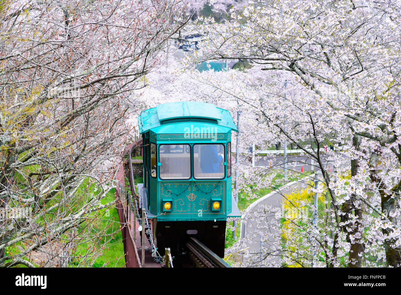 Slop car at Funaoka Castle Ruin Park,Japan Stock Photo - Alamy