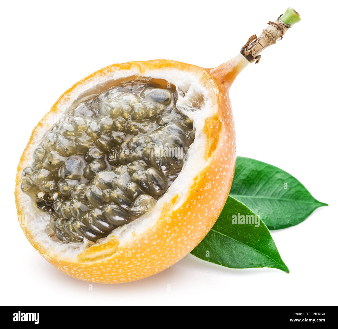 Granadilla fruit on the white background Stock Photo - Alamy
