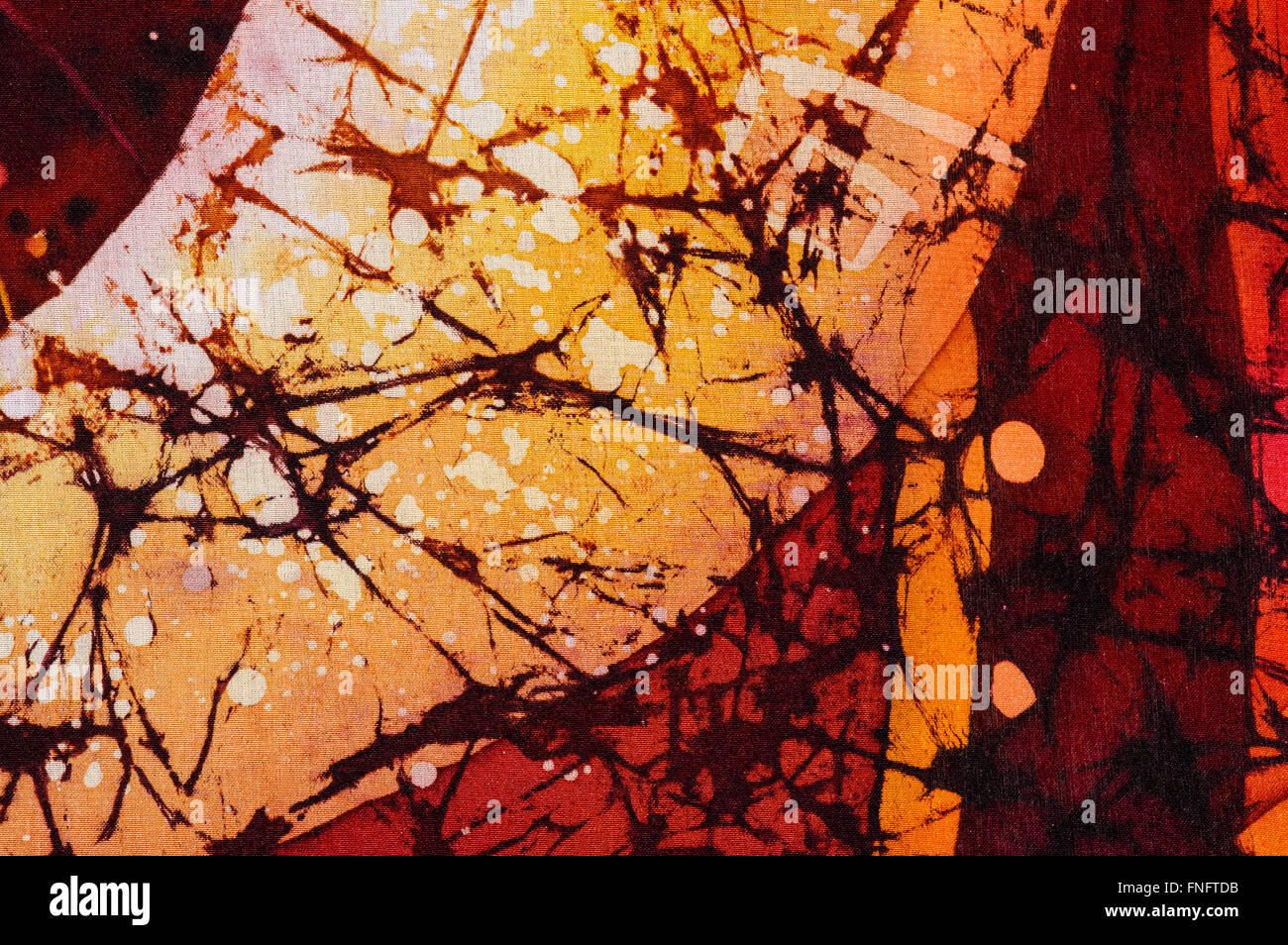 Abstraction, hot batik, background orange and red texture, handmade on ...
