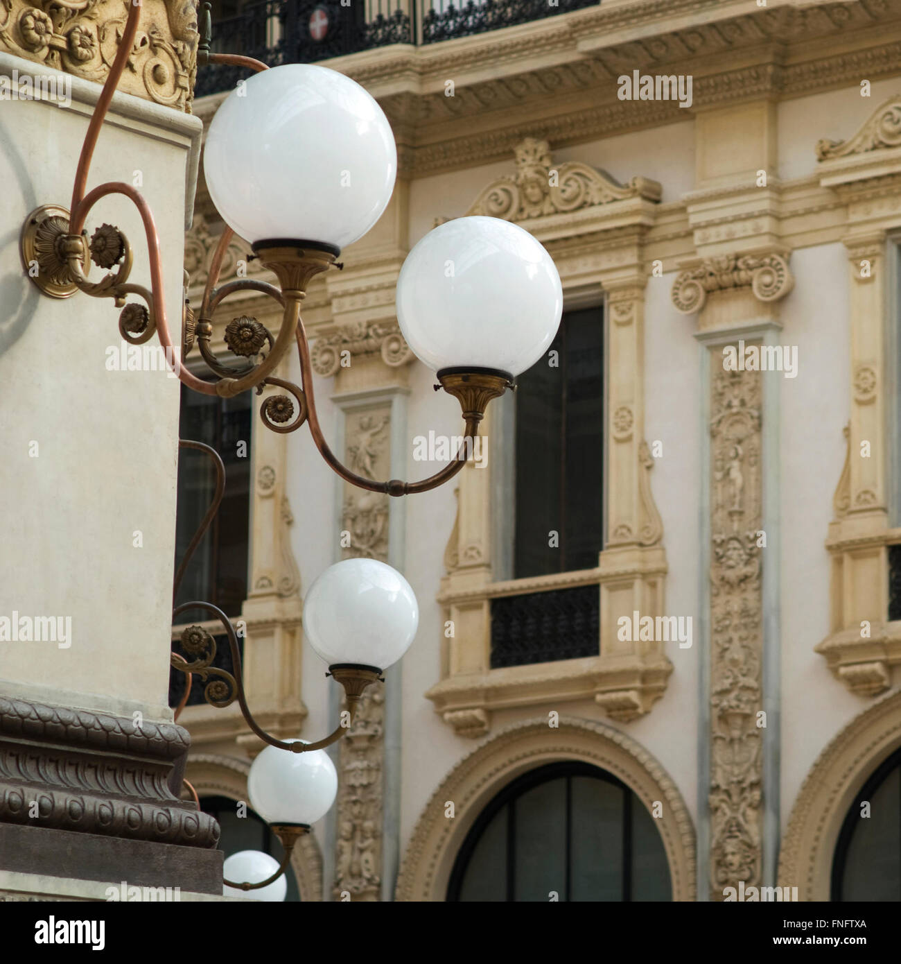 Milan. Street light in Vittorio Emanuele gallery Stock Photo - Alamy