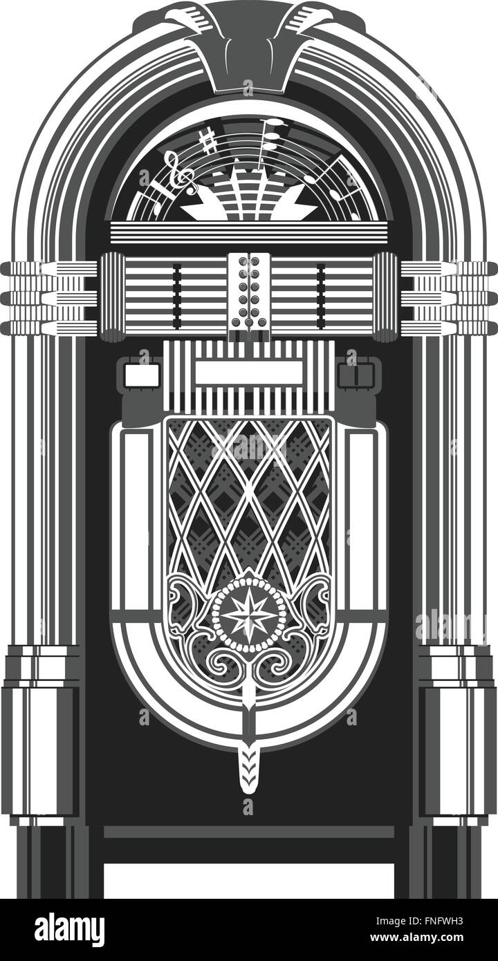 Jukebox - automated retro music-playing device Stock Vector Image & Art ...
