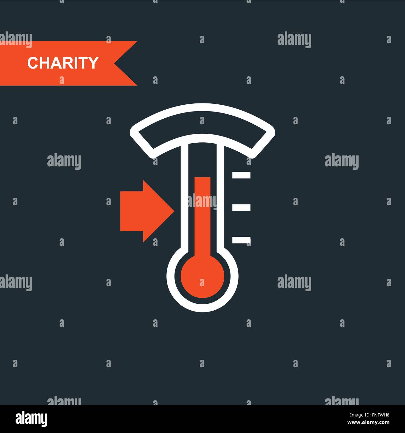 Donation thermometer - charity and telethon icon Stock Vector Image ...