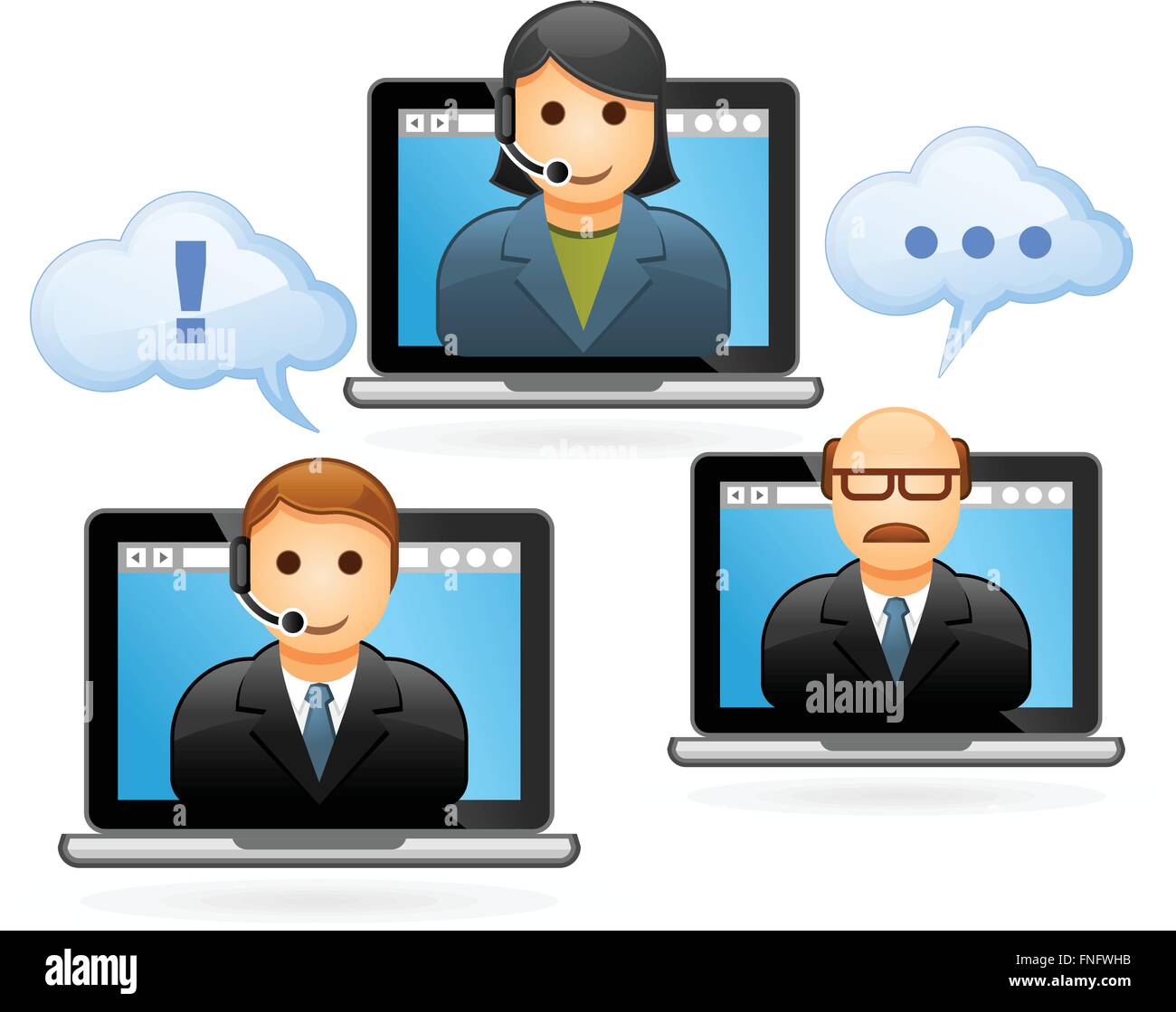 Business people conference call - video conference Stock Vector Image ...