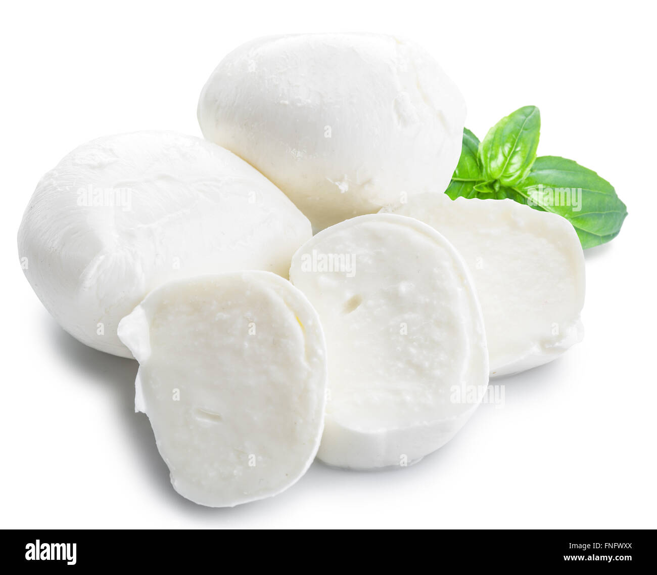 Fresh italian mozzarella Cut Out Stock Images & Pictures - Alamy