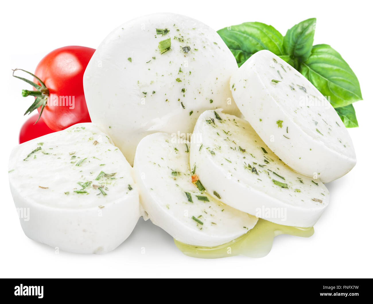 Fresh italian mozzarella Cut Out Stock Images & Pictures - Alamy