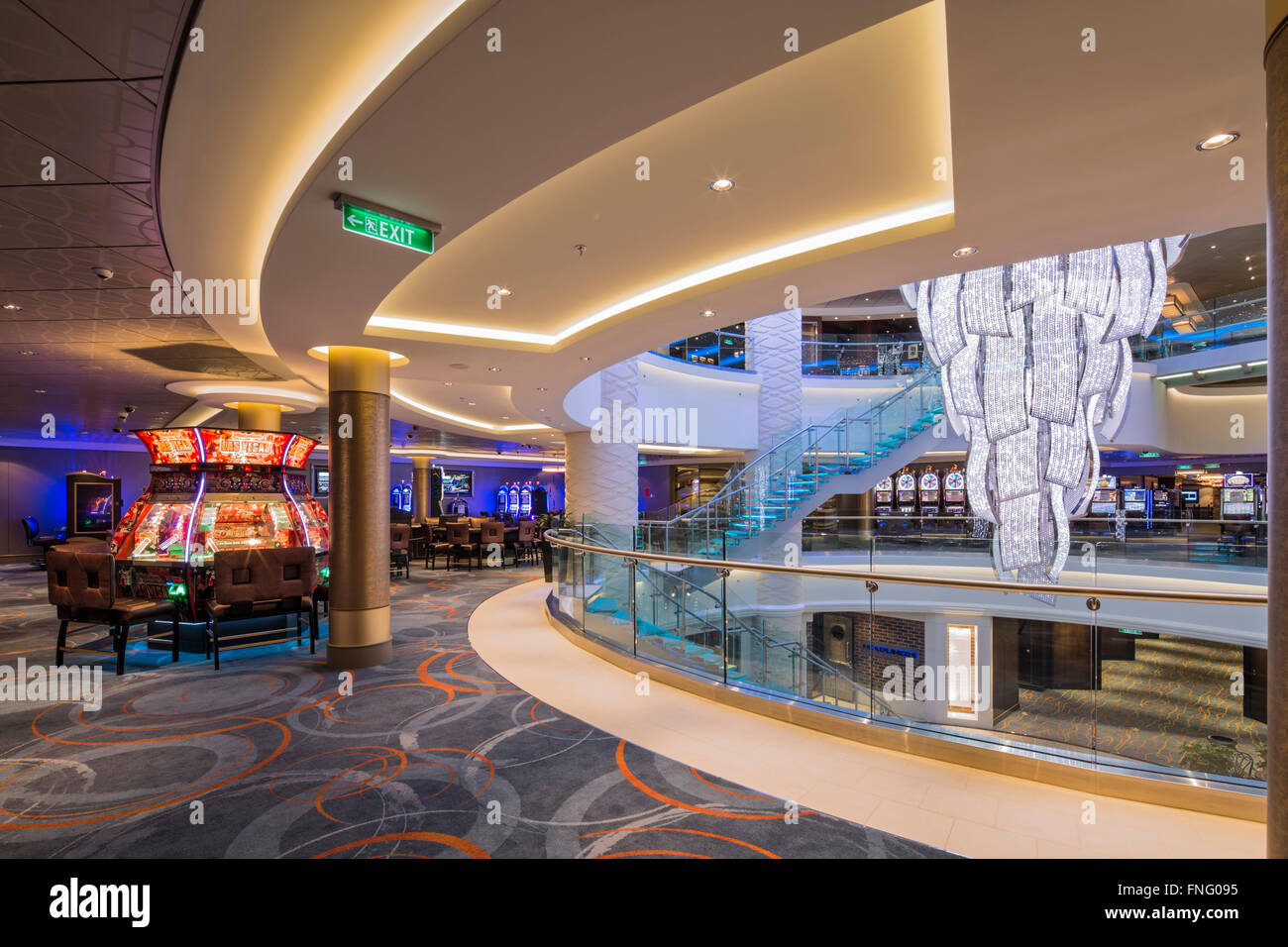 Central atrium on casino level. Norwegian Cruise Ship – The Escape ...