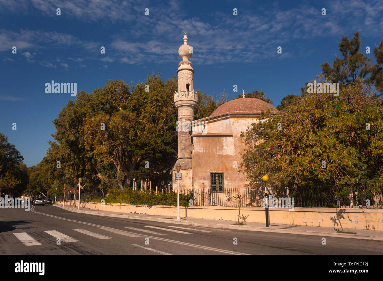 Murat Reis Mosque and Cemetery in Rhodes island, Greece Stock Photo - Alamy