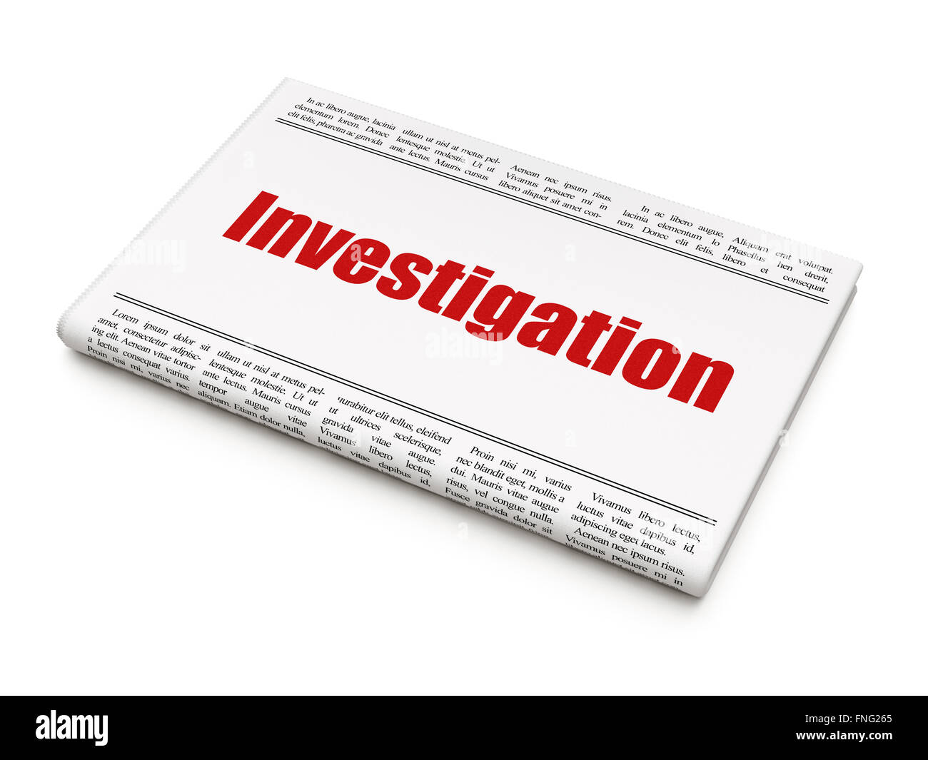 Science concept: newspaper headline Investigation Stock Photo - Alamy