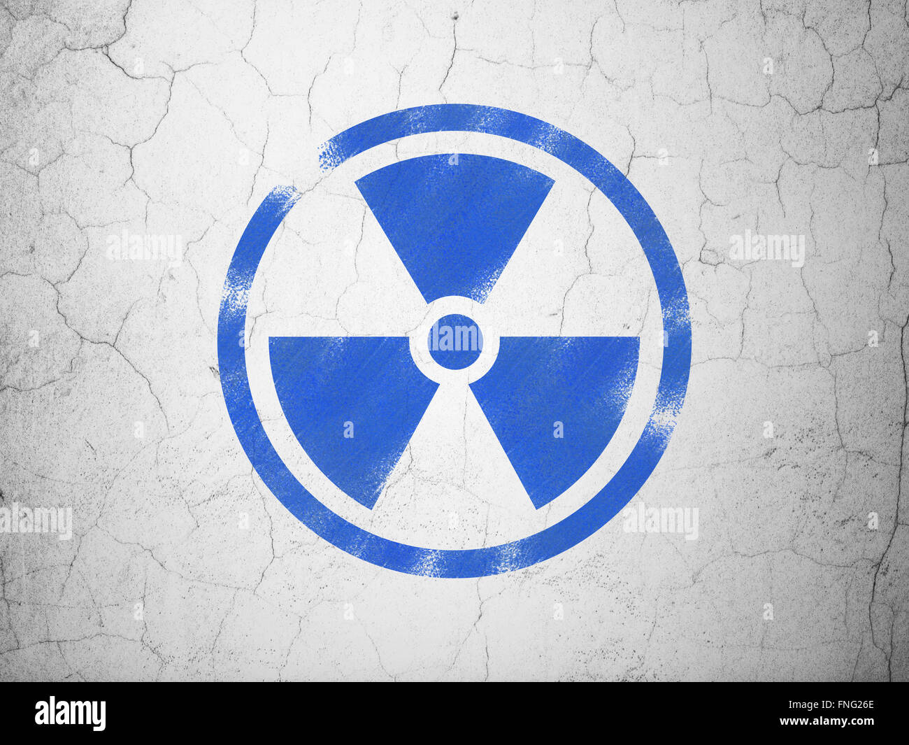 Science concept: Radiation on wall background Stock Photo - Alamy