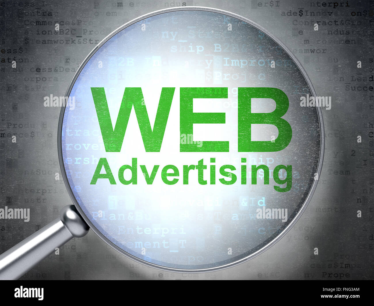 Advertising concept: WEB Advertising with optical glass Stock Photo - Alamy