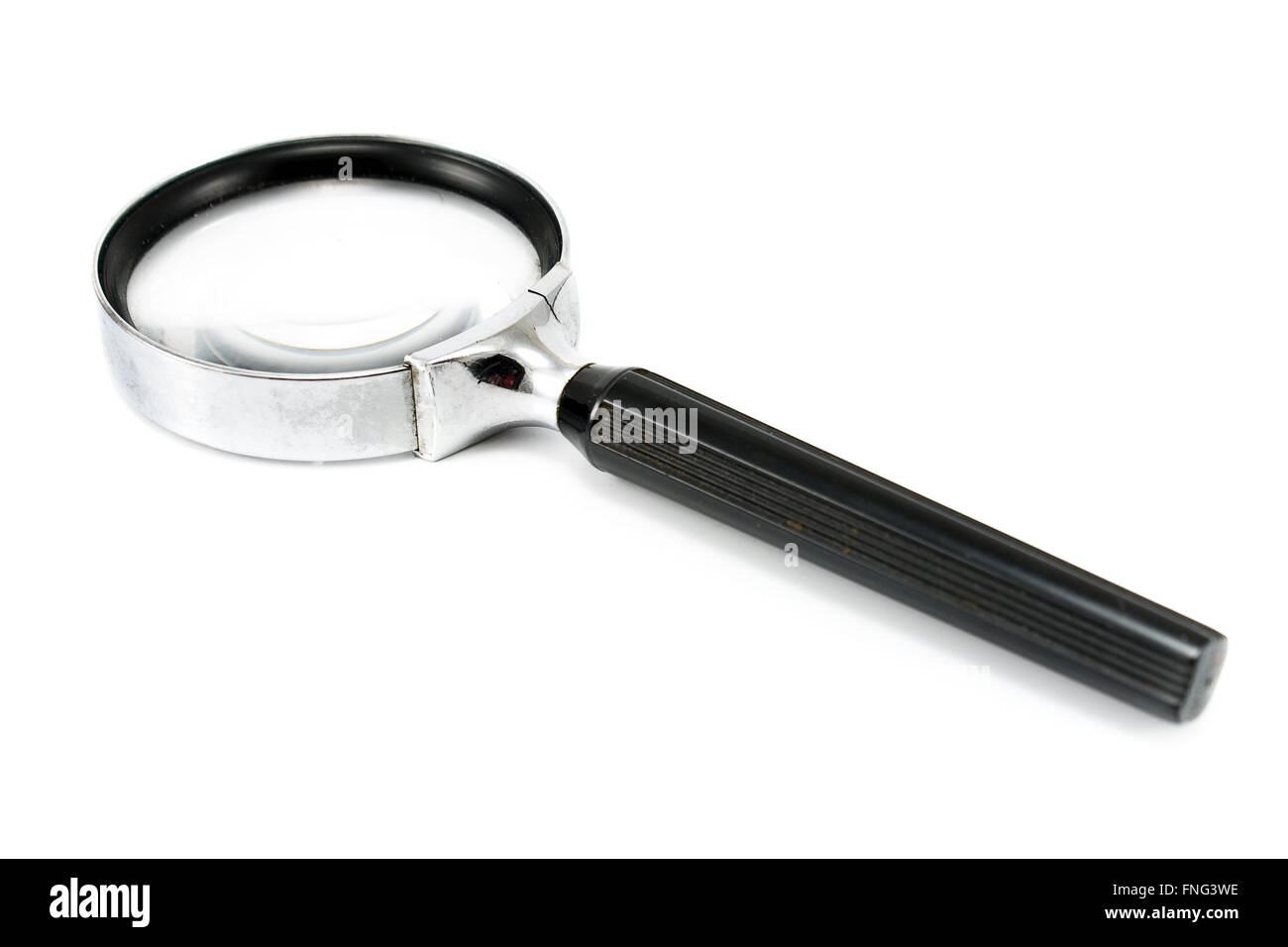 Magnifying glass isolated on white Stock Photo - Alamy