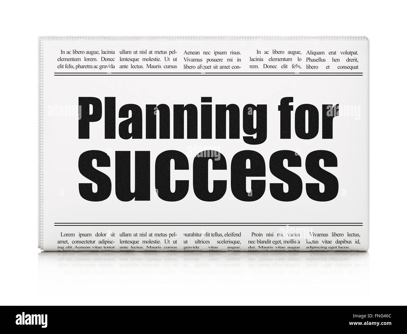Finance concept: newspaper headline Planning for Success Stock Photo ...