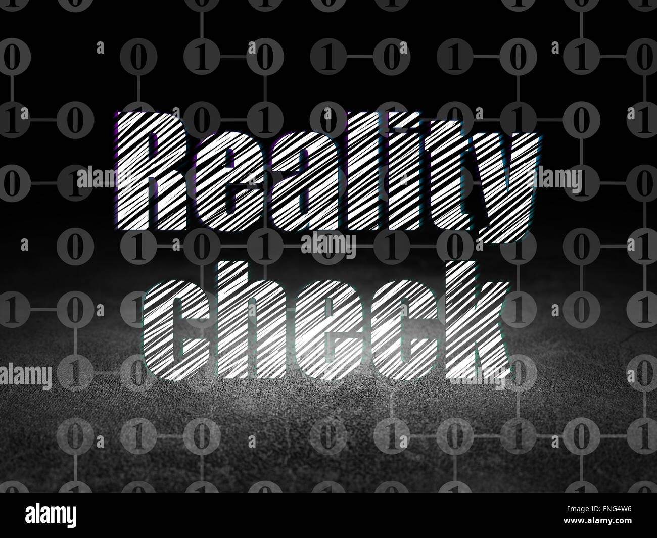 Business concept: Reality Check in grunge dark room Stock Photo - Alamy