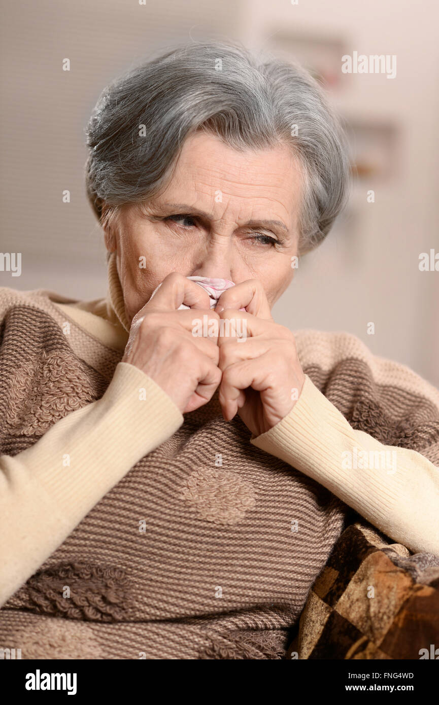 sad beautiful senior woman Stock Photo - Alamy