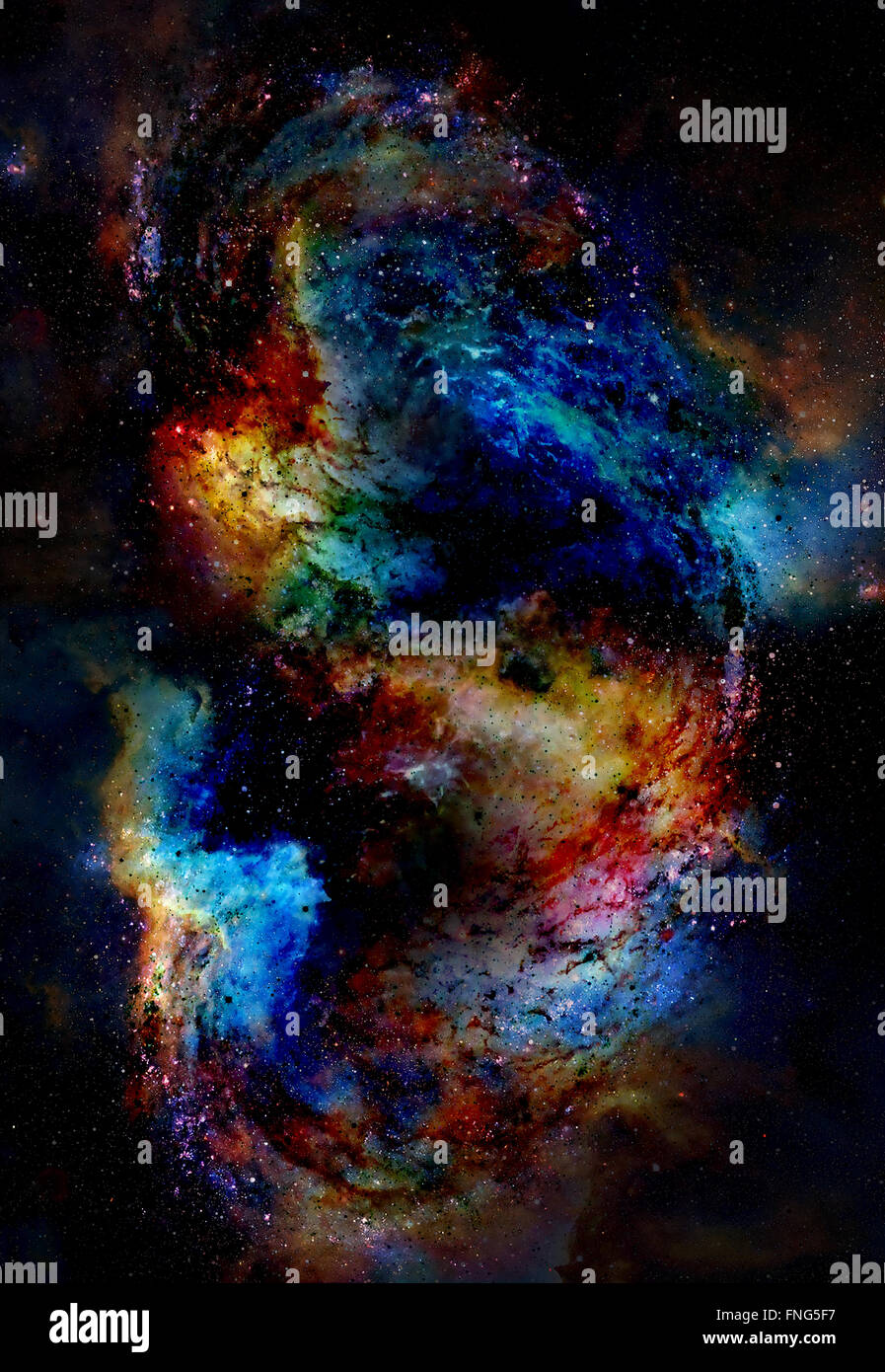 Nebula, Cosmic space and stars, blue cosmic abstract background ...