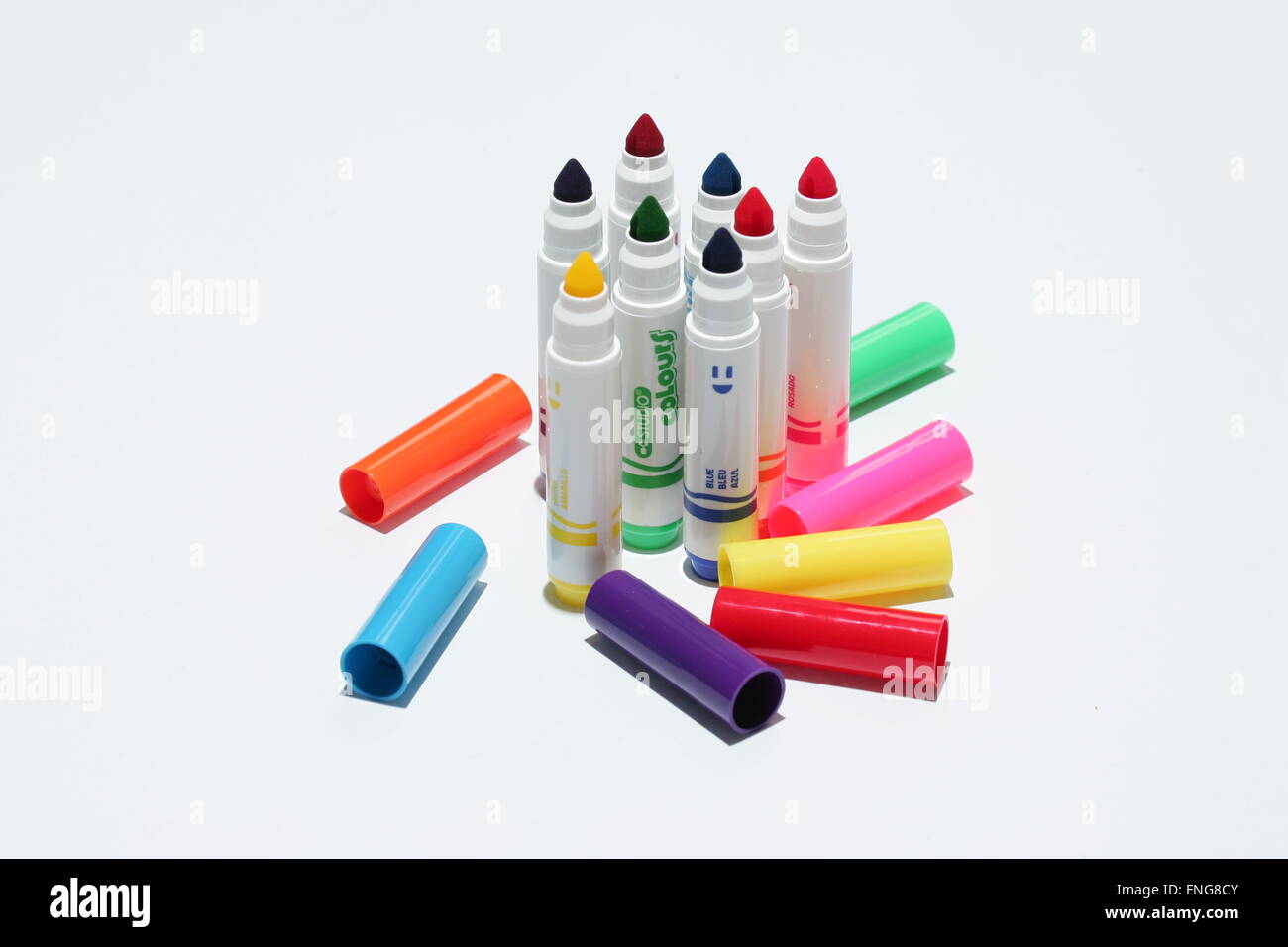Markers and Lids Stock Photo - Alamy