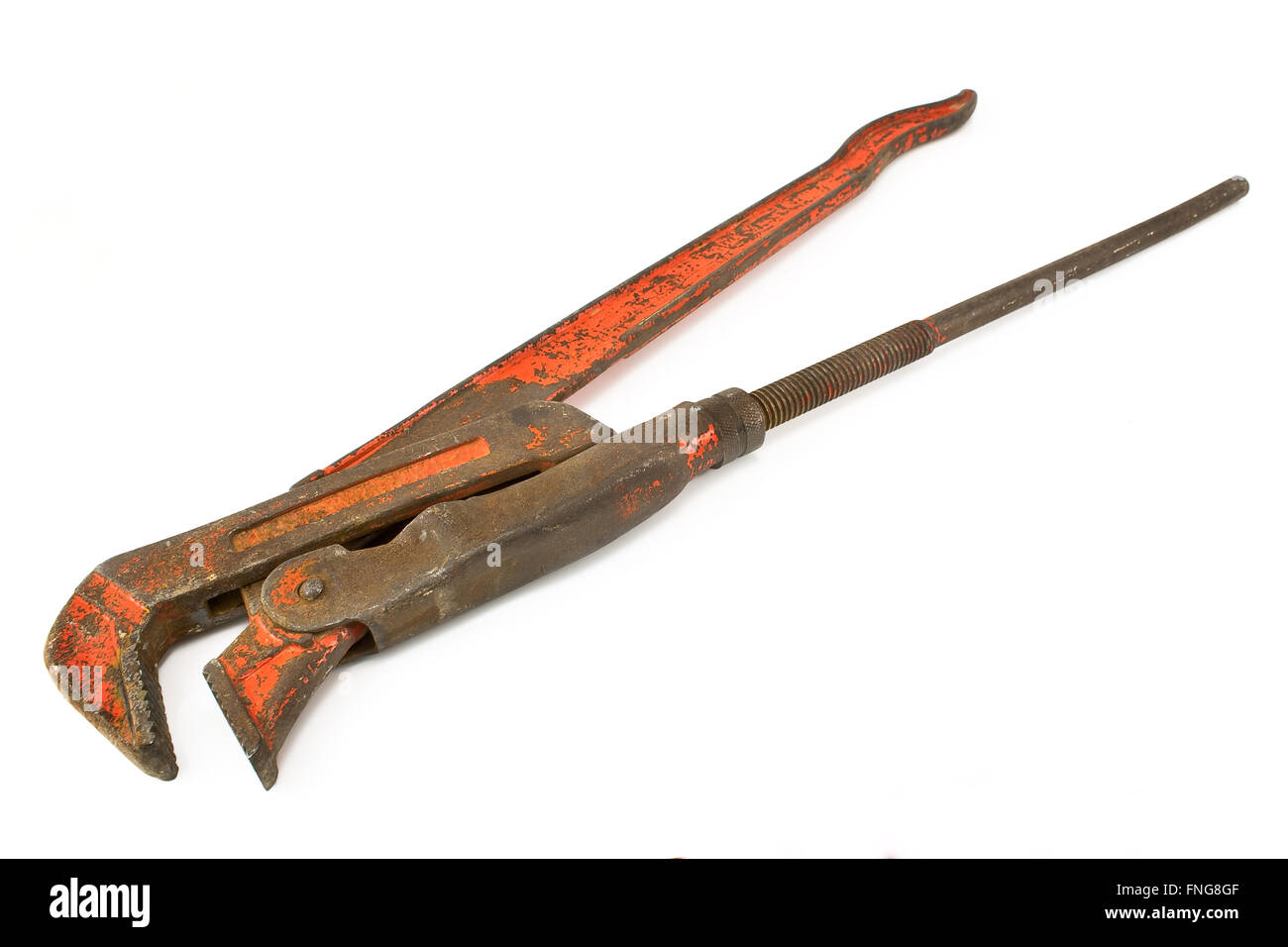 Big old adjustable wrench isolated on white Stock Photo - Alamy