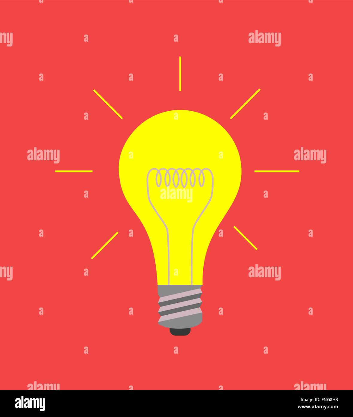 Vector light bulb icon on red, idea concept Stock Vector Image & Art ...
