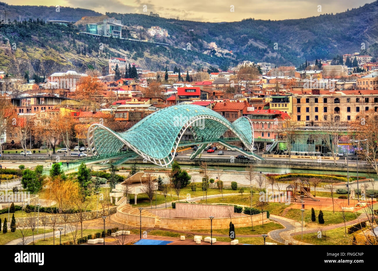 Bridge of Peace in Tbilisi, Georgia Stock Photo - Alamy