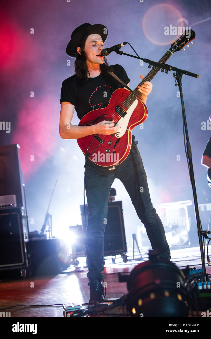 Milan Italy. 14th March 2016. The English singer-songwriter JAMES BAY ...