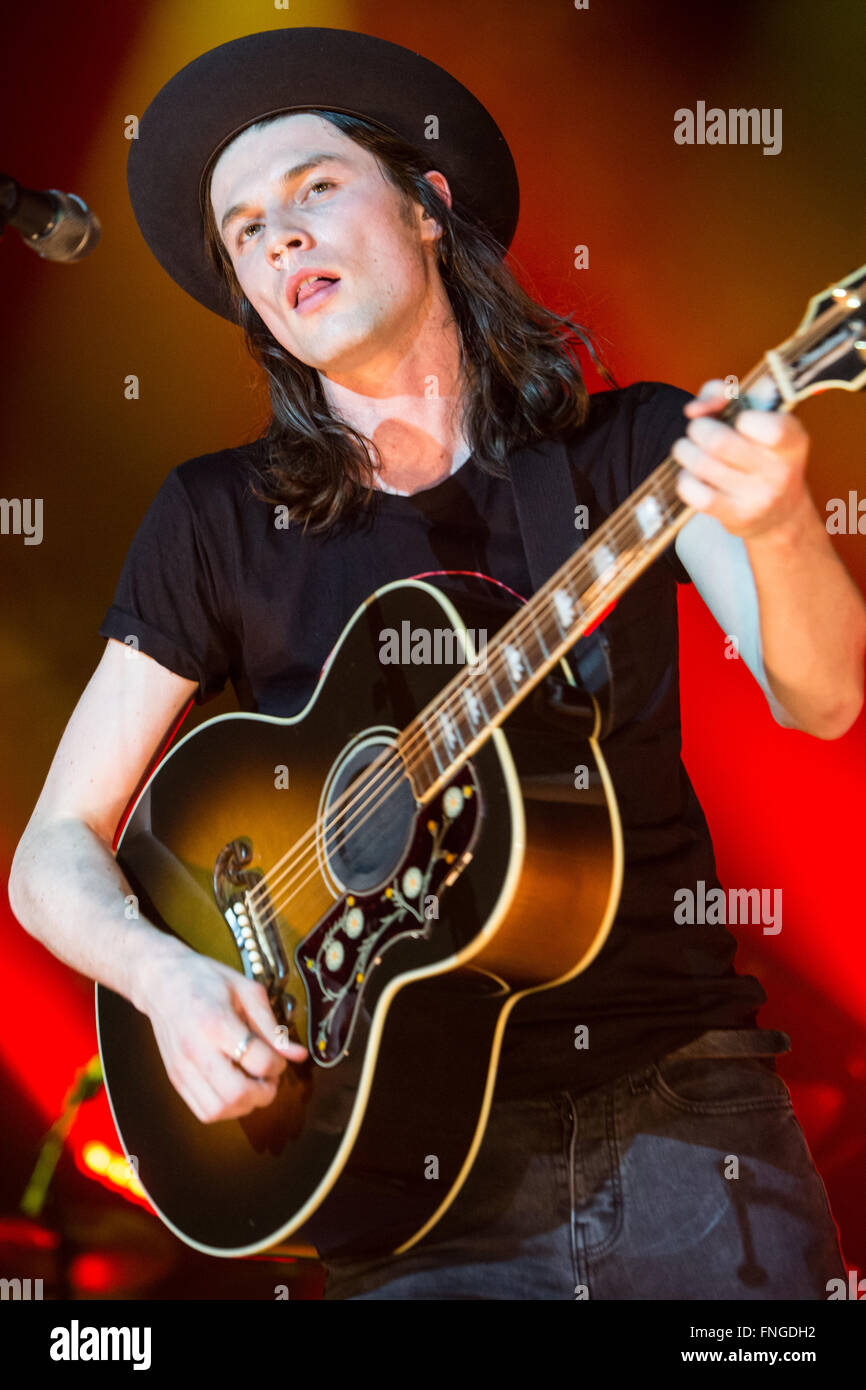 Milan Italy. 14th March 2016. The English singer-songwriter JAMES BAY ...