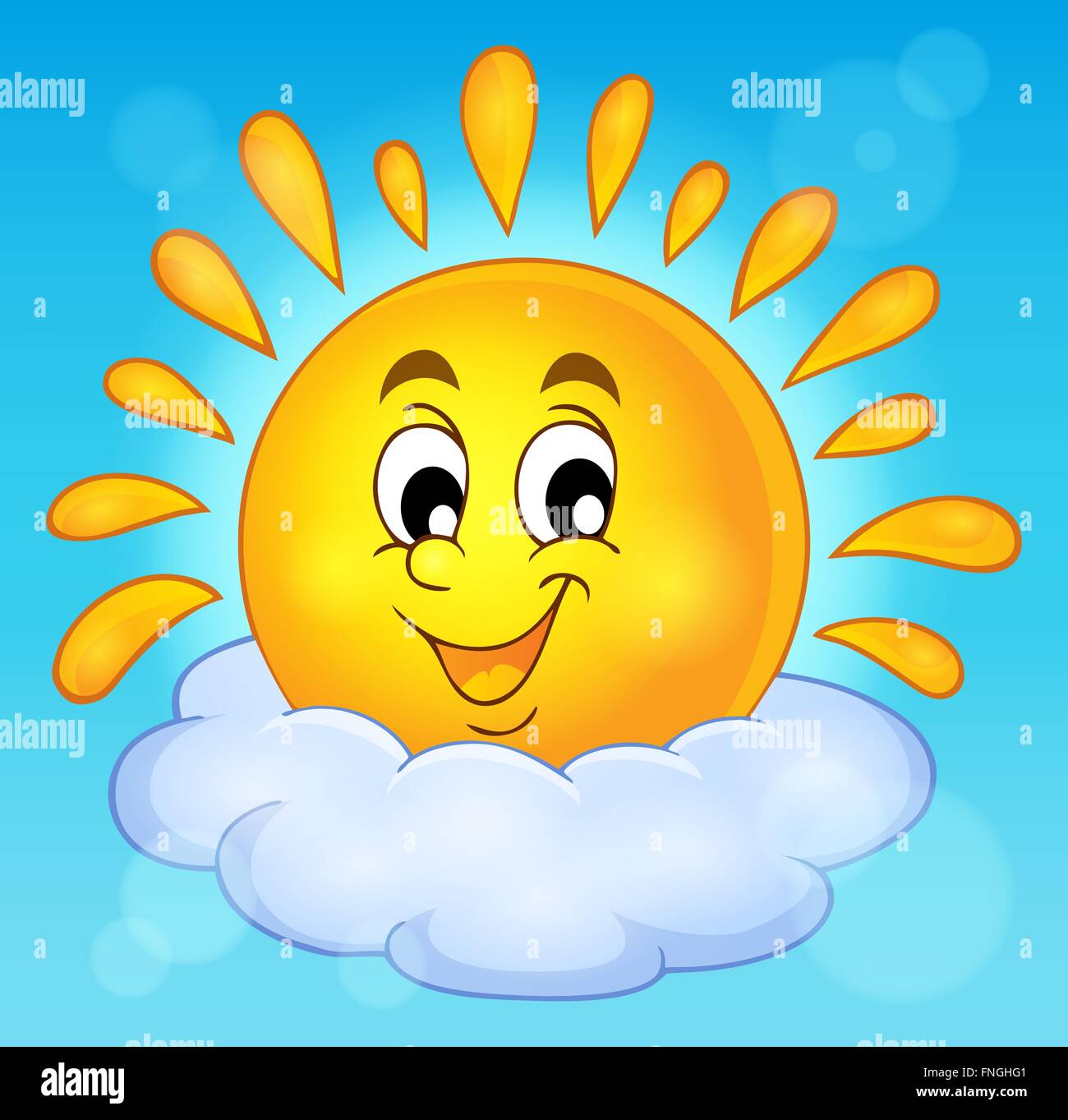 Cheerful sun theme image 2 - picture illustration Stock Photo - Alamy