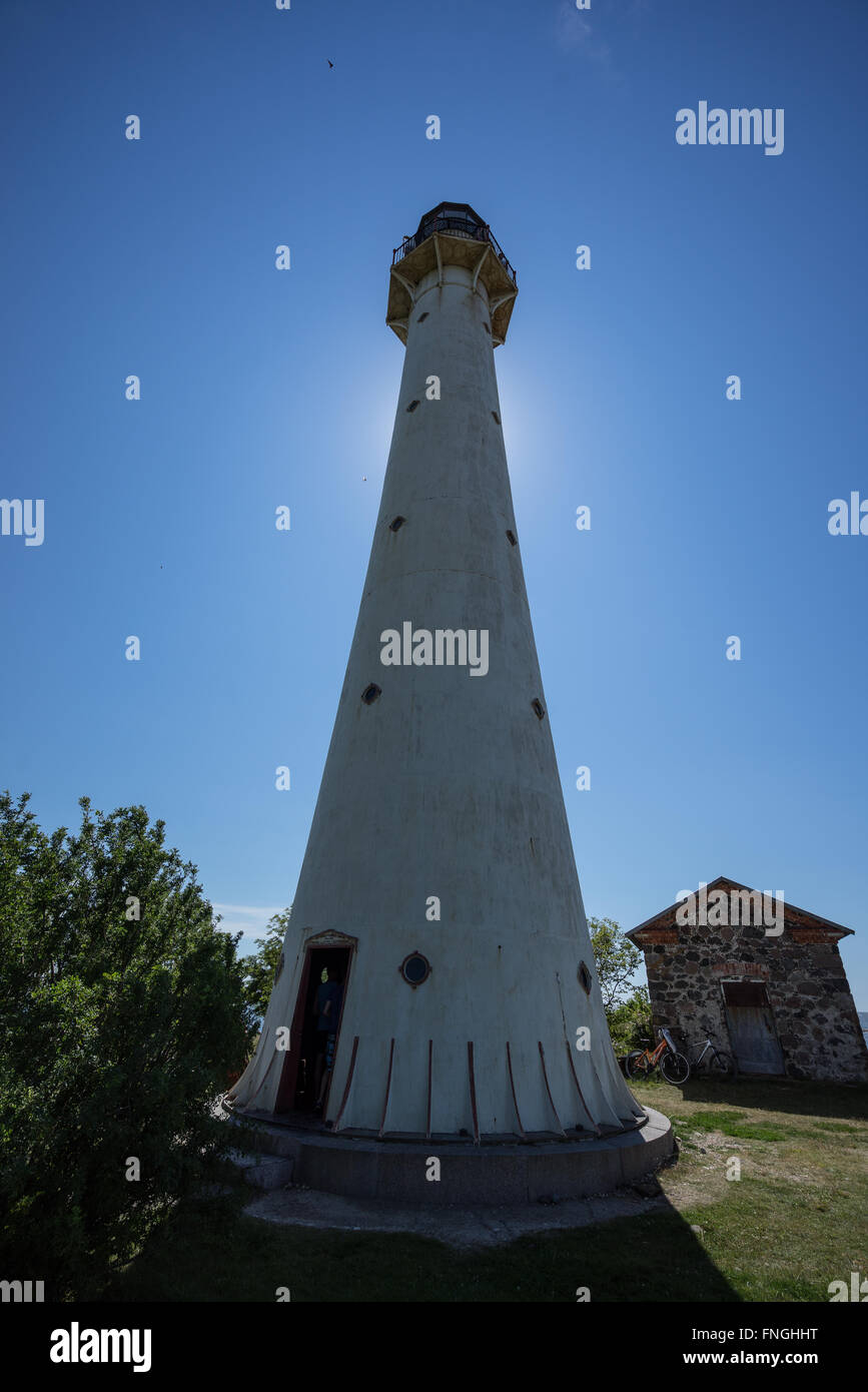 Old lighthouse in the summer. Kihnu, small island in Estonia. Europe ...