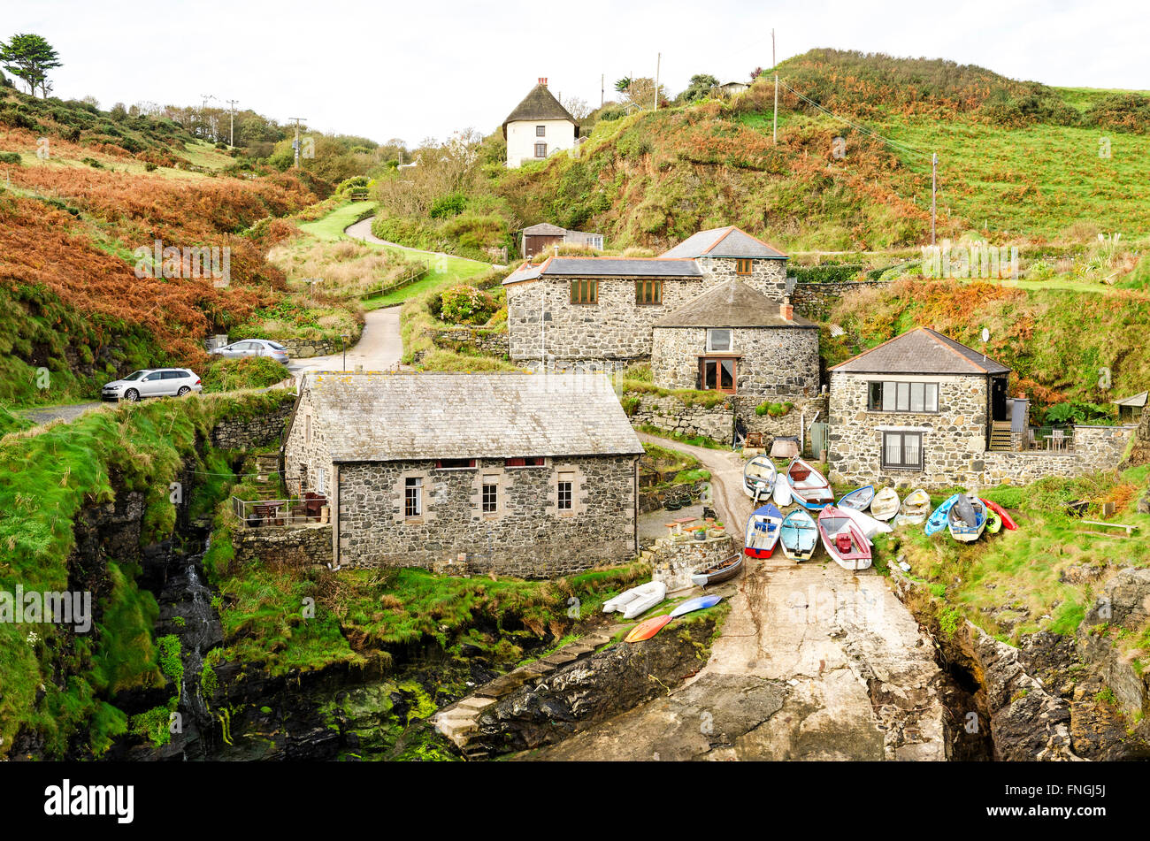 Church Cove on the Lizard peninsular in Cornwall, England, UK Stock ...