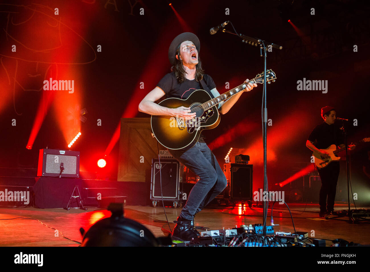 Milan Italy. 14th March 2016. The English singer-songwriter JAMES BAY ...