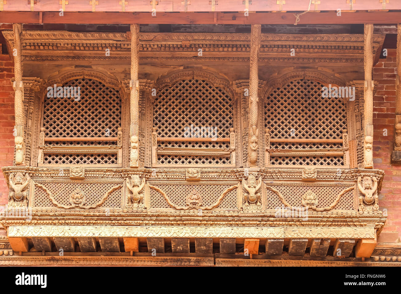Window and balcony made of wood, Durbar Square, Nepal Stock Photo - Alamy