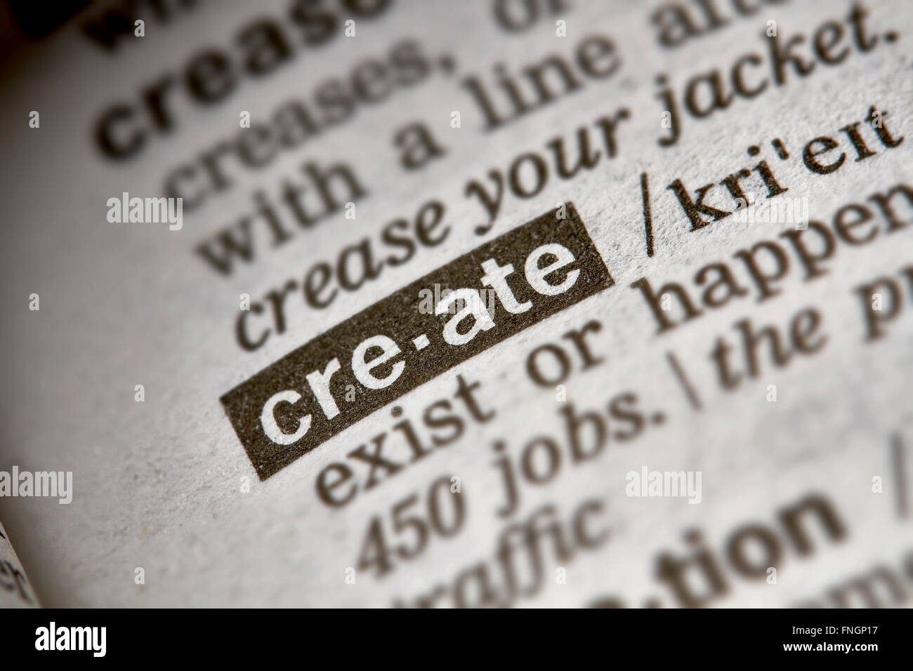 Create Word Definition Text in Dictionary Page Stock Photo - Alamy