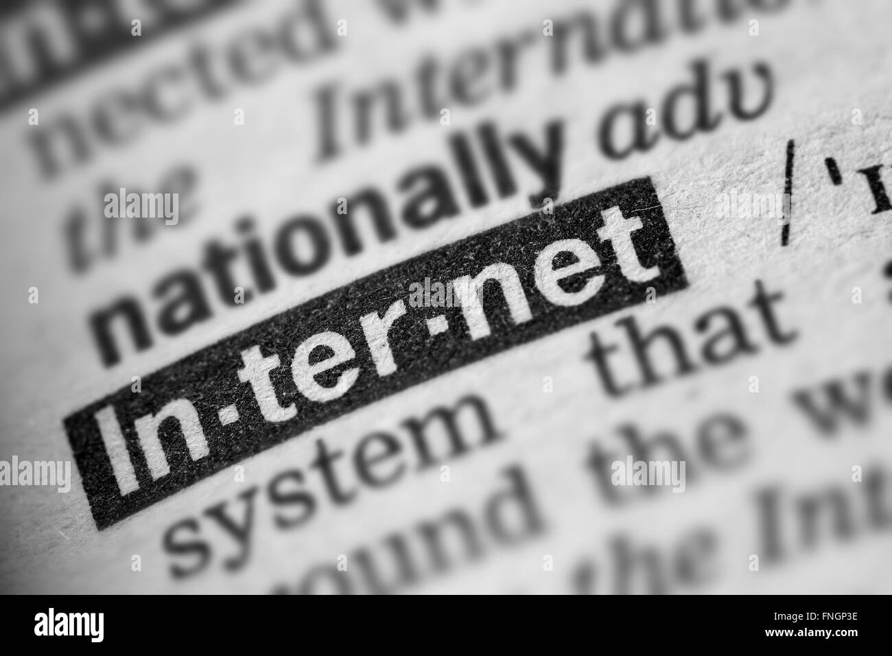 Internet Definition Word Text in Dictionary Page Stock Photo - Alamy