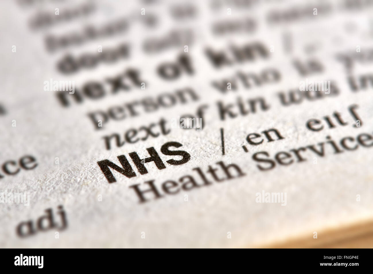 NHS Word Definition Text in Dictionary Page Stock Photo - Alamy