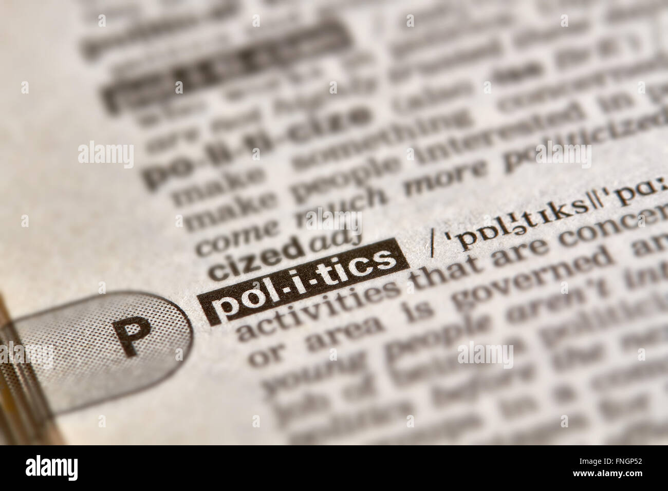 Politics Word Definition Text in Dictionary Page Stock Photo - Alamy