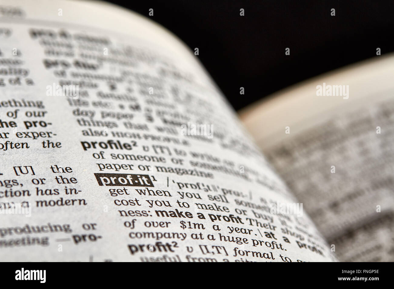 Profit Word Definition Text in Dictionary Page Stock Photo - Alamy