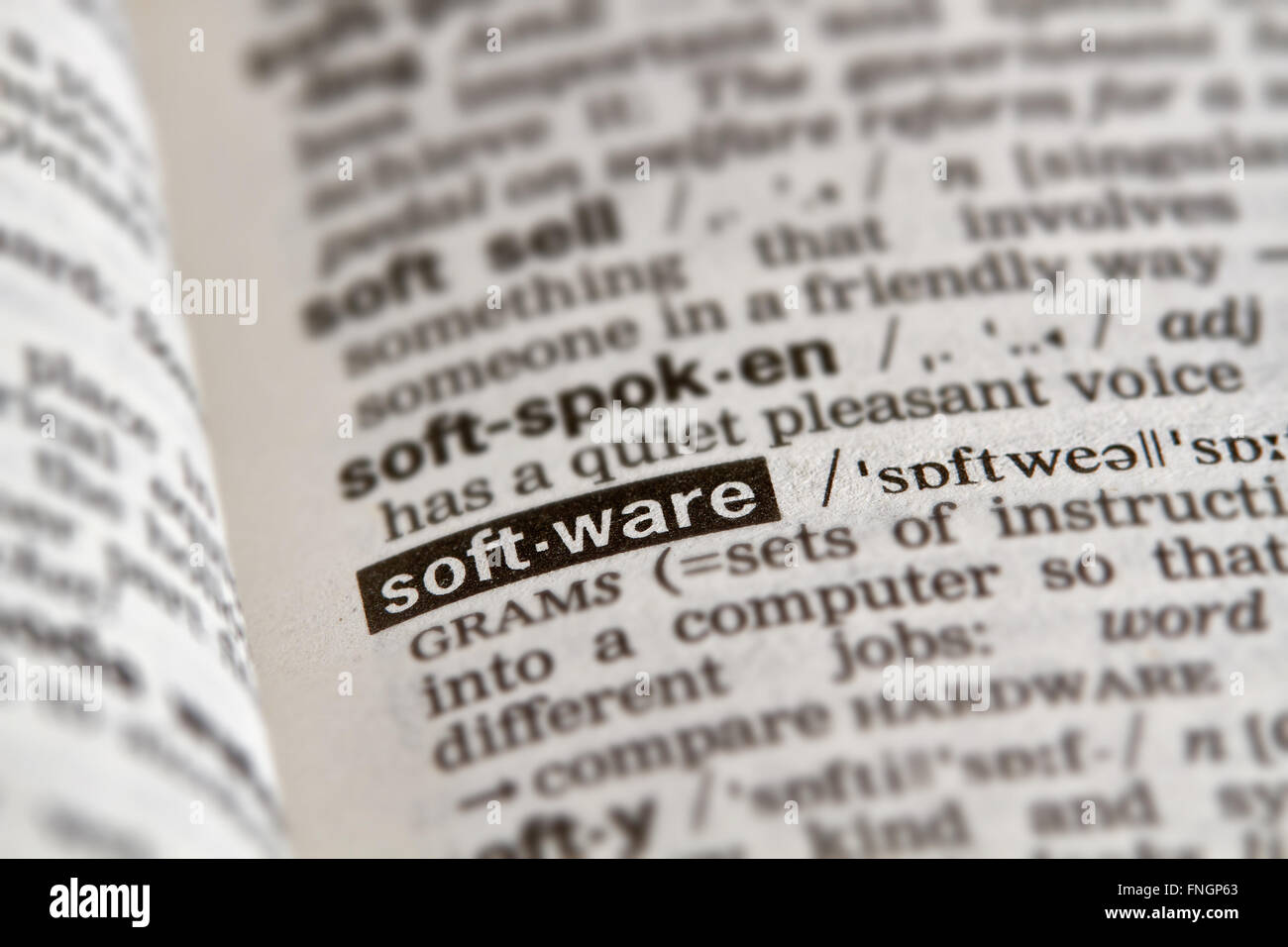 Software Word Definition Text in Dictionary Page Stock Photo - Alamy