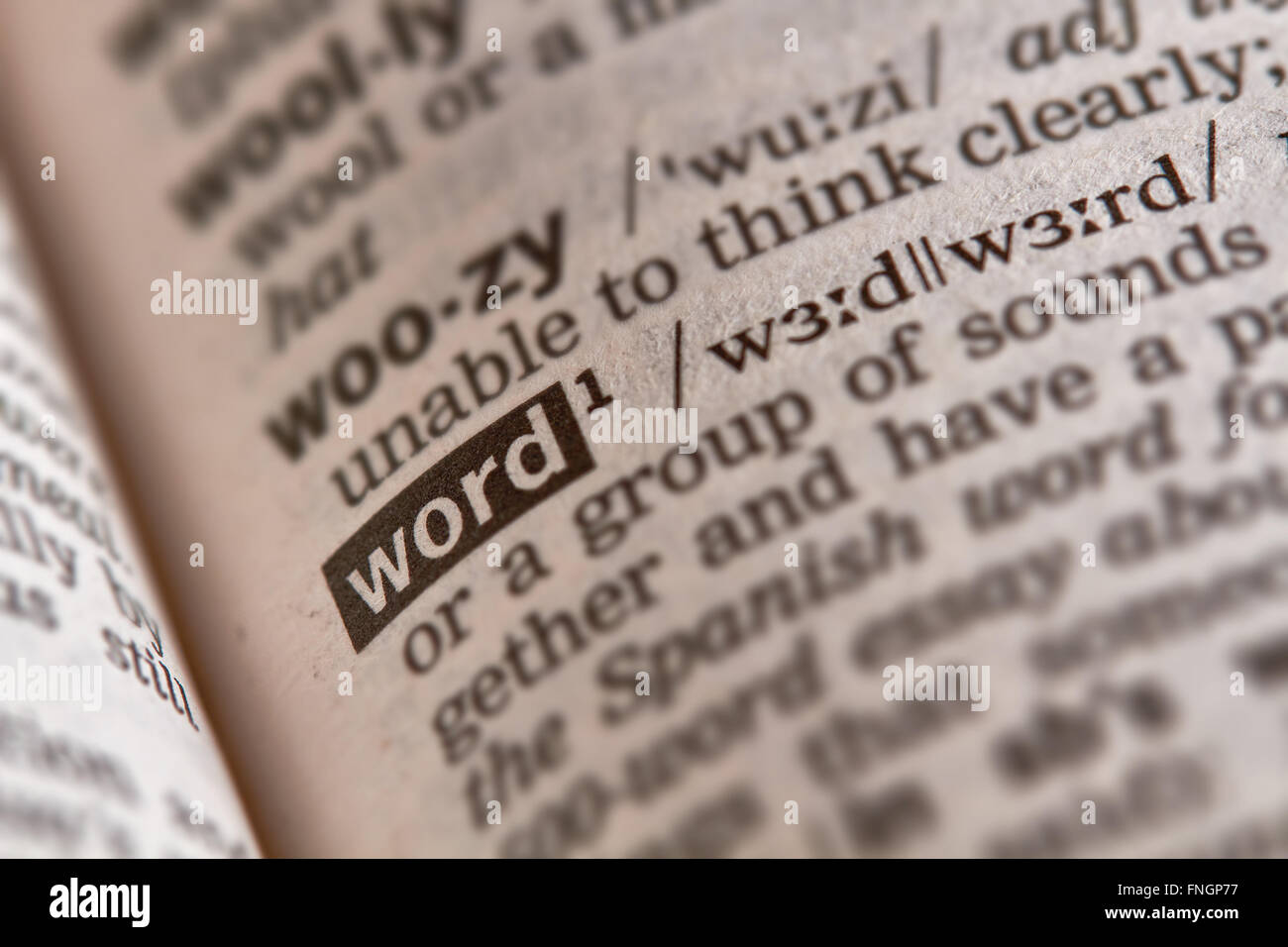 Word Definition Text in Dictionary Page Stock Photo - Alamy