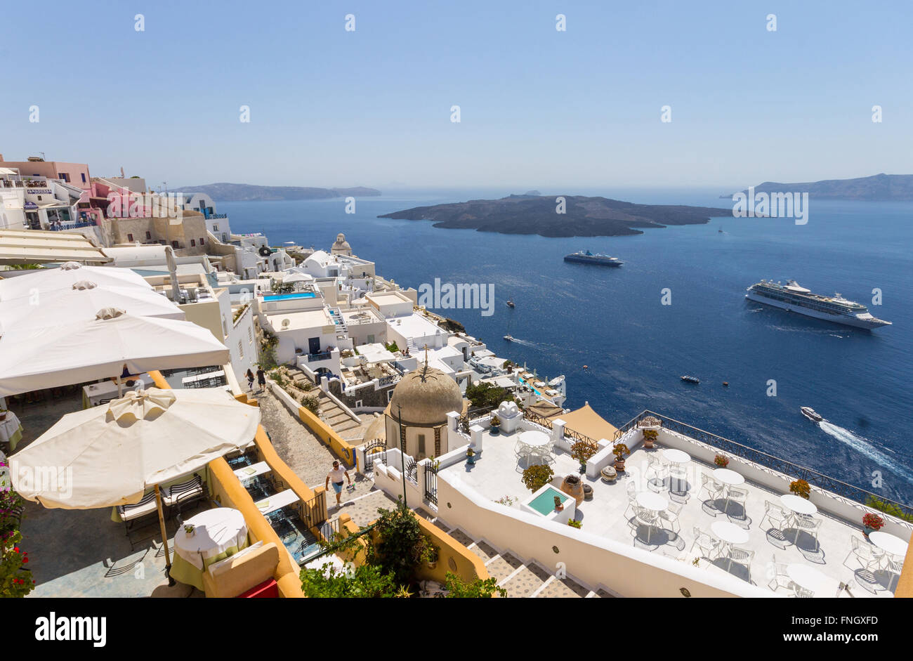 Greece, Cyclades, Santorini island, Fira, landscape Stock Photo - Alamy